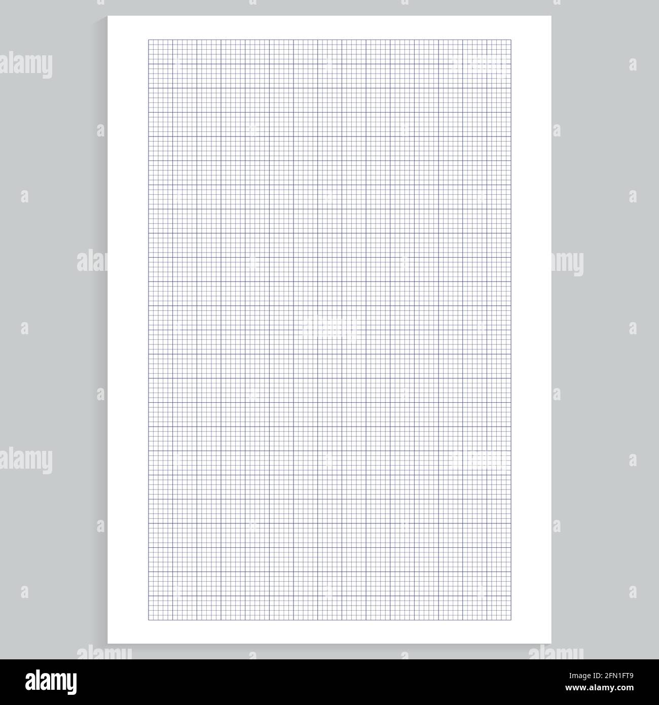 Grid paper. Realistic blank lined paper sheet in A4 format. Squared ...