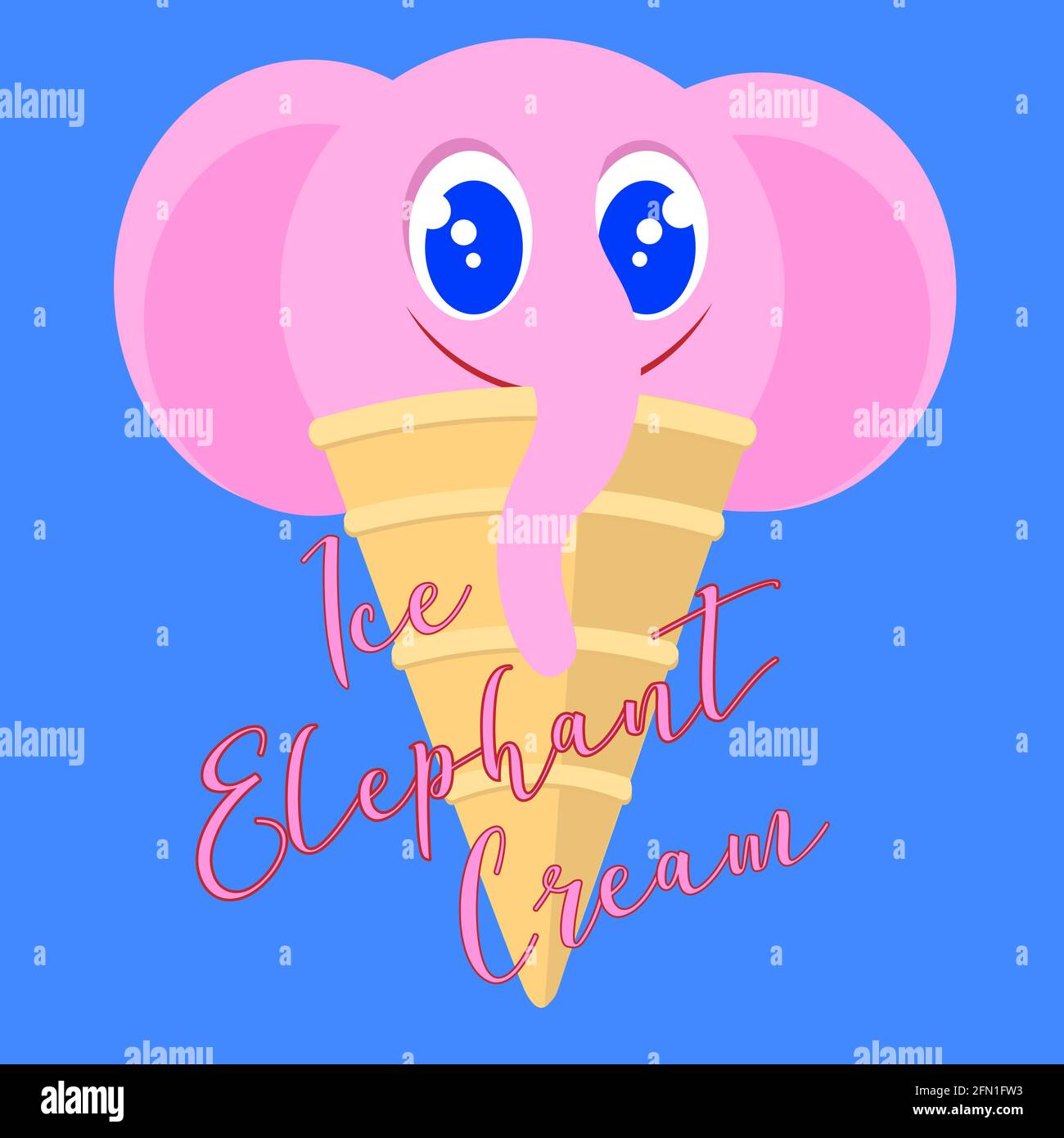Elephant Ice Cream Cone Humanized Elephant Holds A Cone With Ice Cream