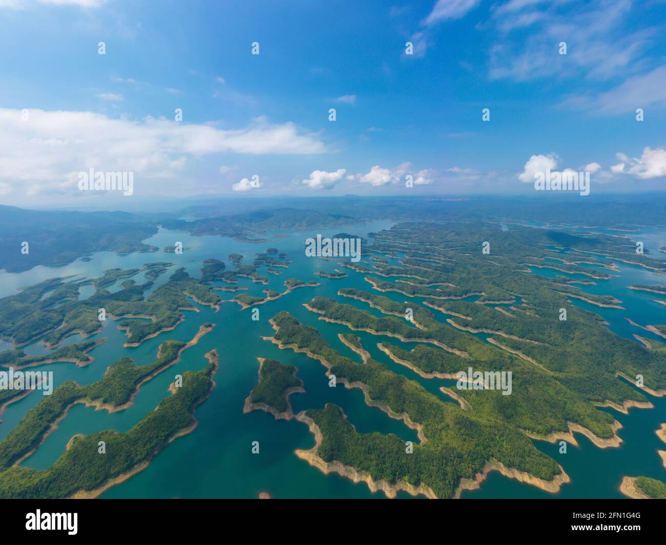 Panoramic view of Ta Dung lake in early morning, which is as known as ...