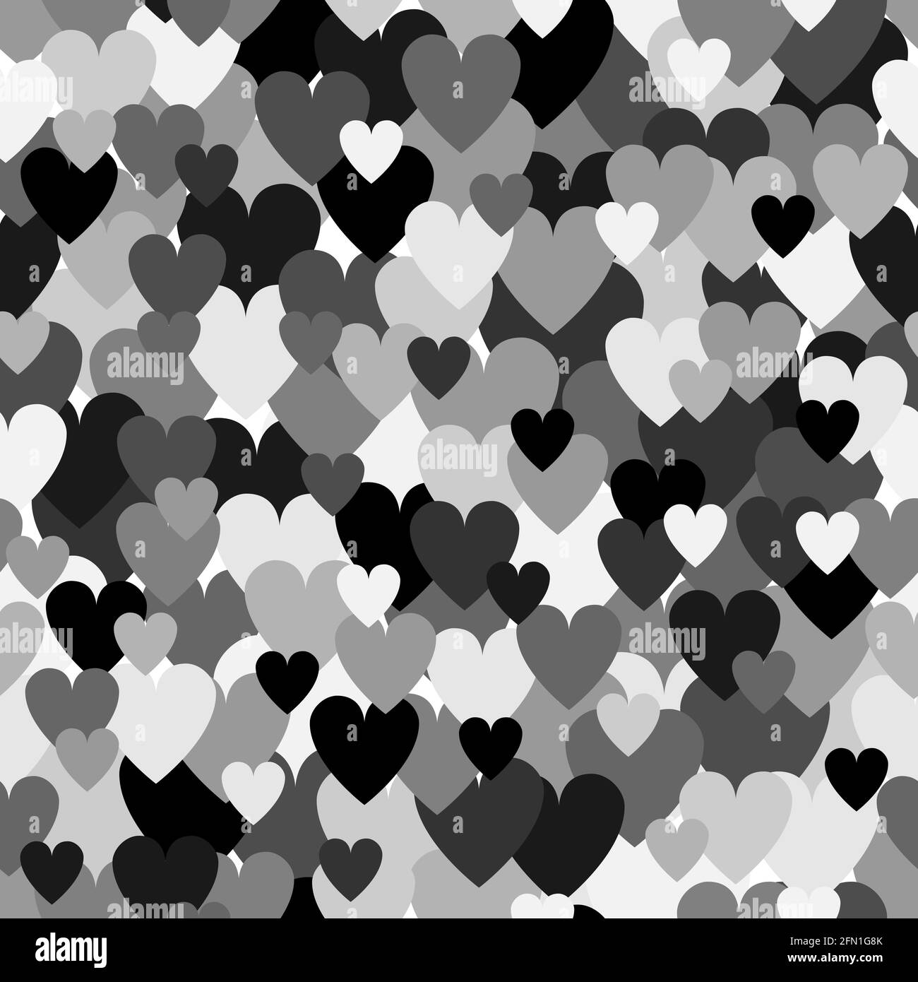 Silver grayscale heart pattern. Camouflage Vector texture for ...