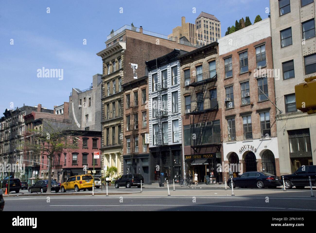 NEW YORK CITY, UNITED STATES - May 25, 2015: Houses and streets of ...
