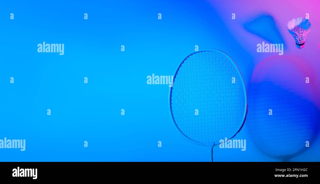 Badminton racket and shuttlecock in vibrant bold gradient holographic ...