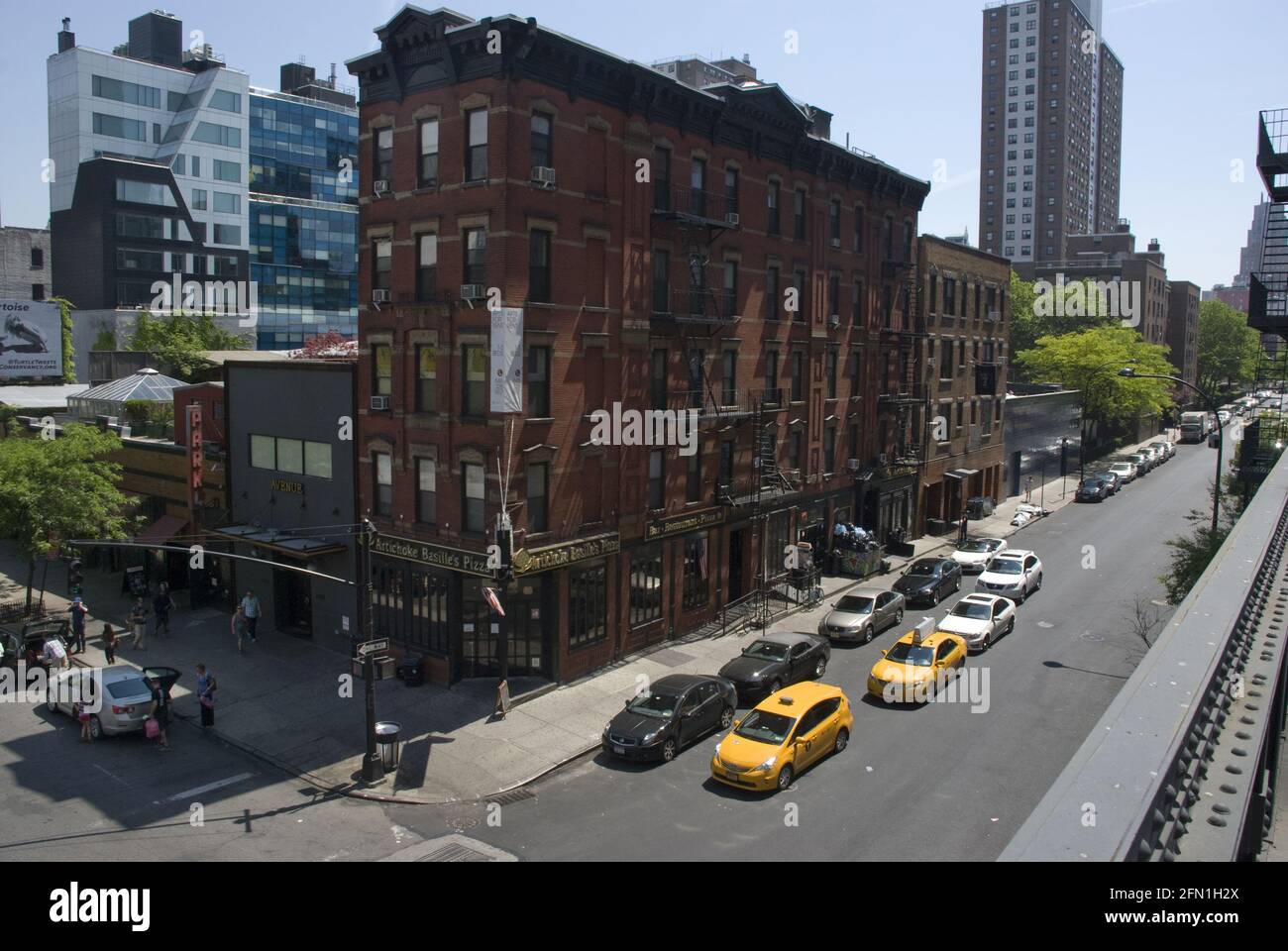 NEW YORK CITY, UNITED STATES - May 25, 2015: Urban: Traffic with yellow ...