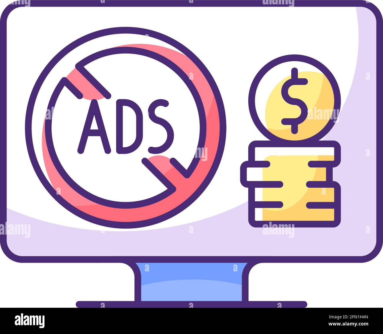 Ad-free subscription plan RGB color icon Stock Vector Image & Art - Alamy