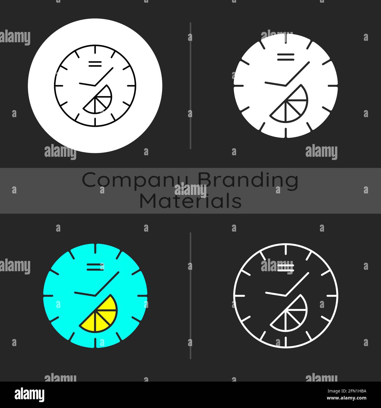 Branded clock dark theme icon Stock Vector Image & Art - Alamy