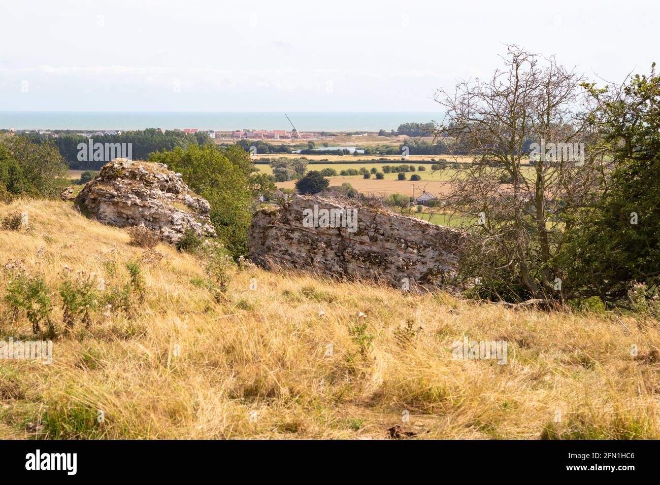 Stutfall castle Roman ruins, Lympne, kent, uk Stock Photo - Alamy