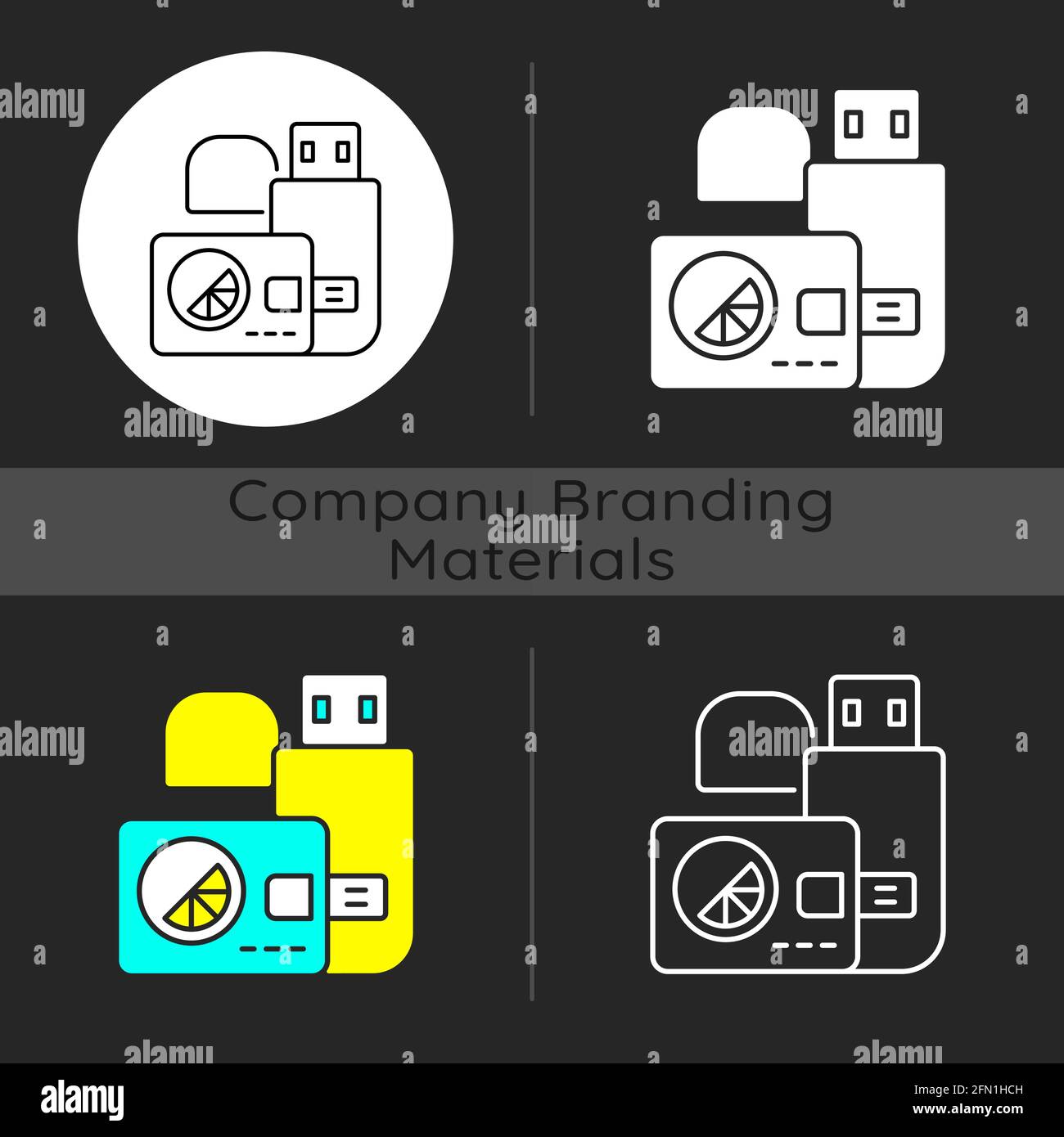 Branded flash cards dark theme icon Stock Vector Image & Art - Alamy