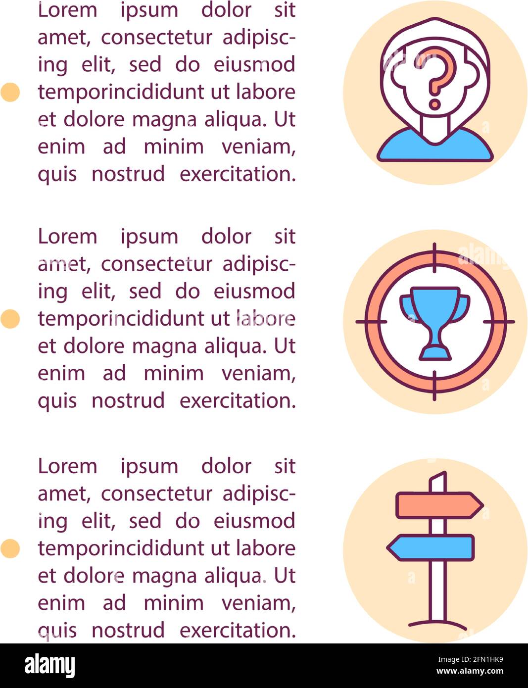 Knowing life purpose concept line icons with text Stock Vector Image ...