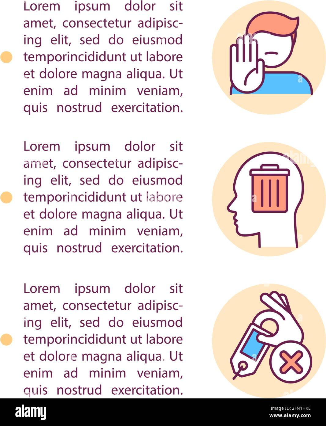 Mental clutter-clearing concept line icons with text Stock Vector Image ...