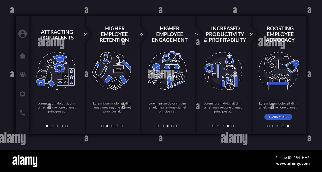 Corporate ethos benefits onboarding vector template Stock Vector Image ...