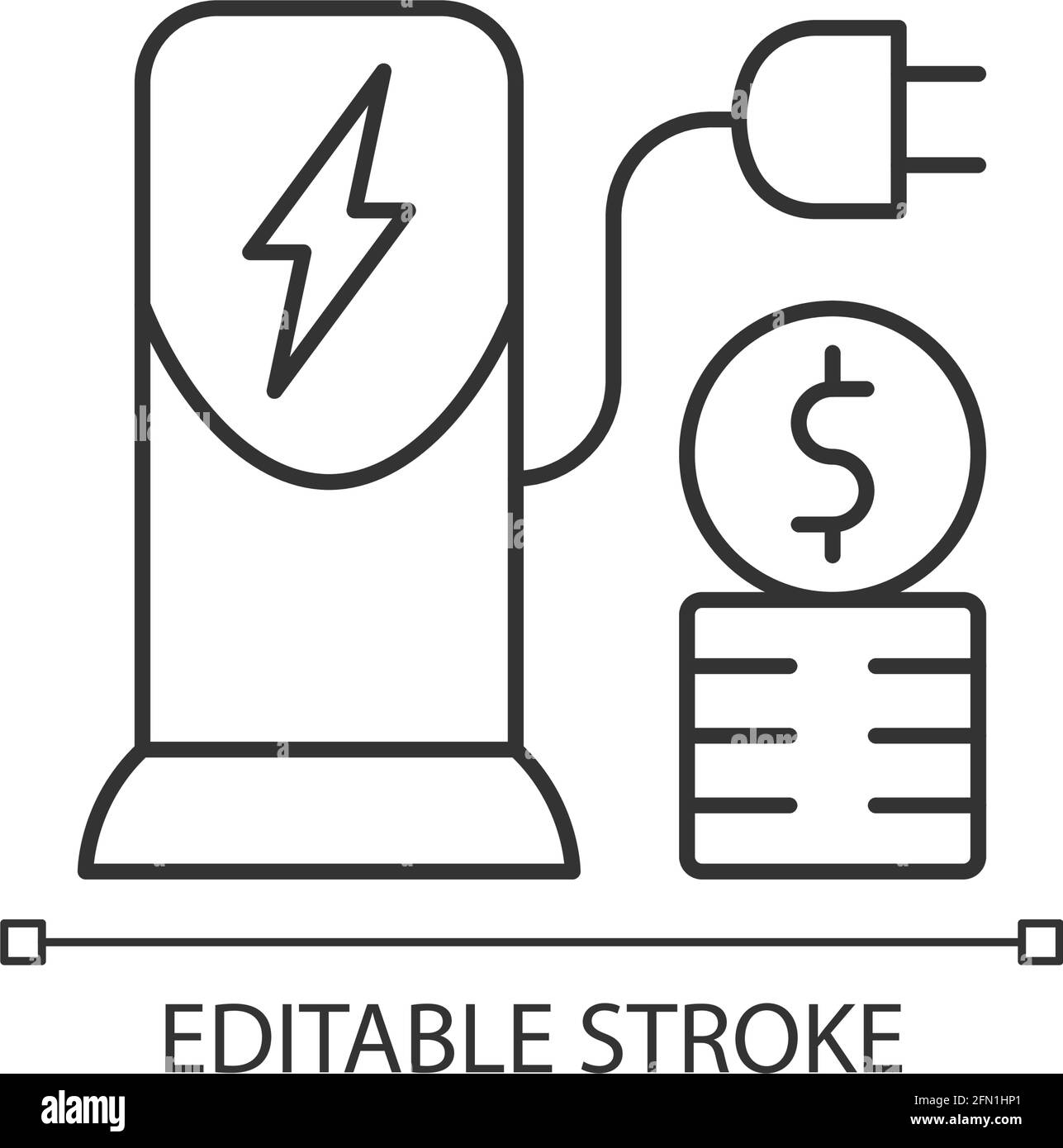 Charging cost linear icon Stock Vector Image & Art - Alamy