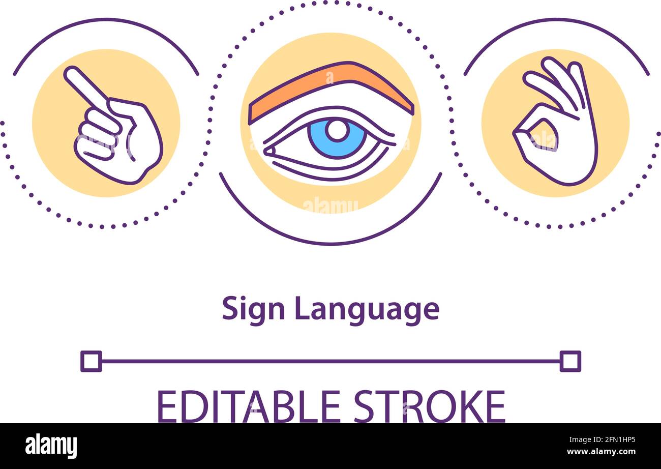 Sign language concept icon Stock Vector Image & Art - Alamy