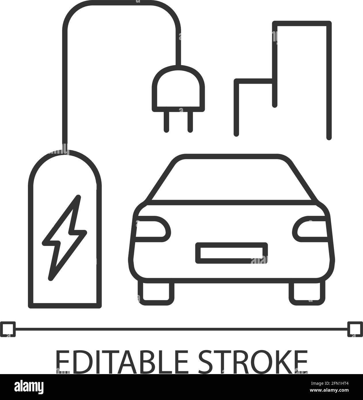 On street residential EV charging linear icon Stock Vector Image & Art ...