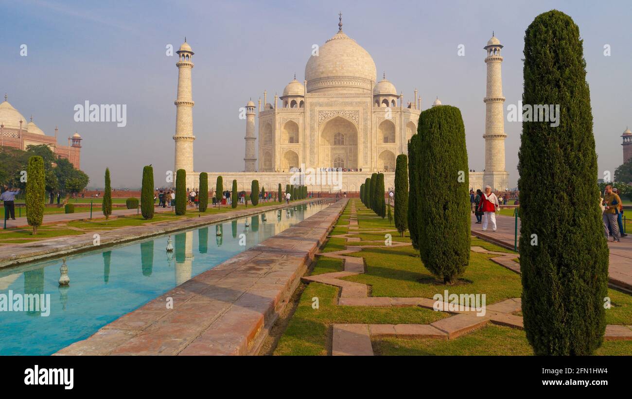 AGRA, INDIA - Nov 25, 2015: Taj Mahal is an ivory-white marble ...