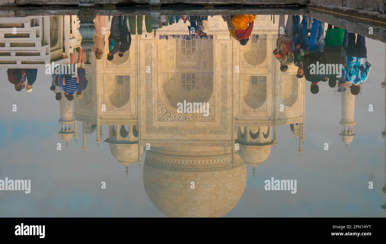AGRA, INDIA - Nov 25, 2015: Taj Mahal is an ivory-white marble ...