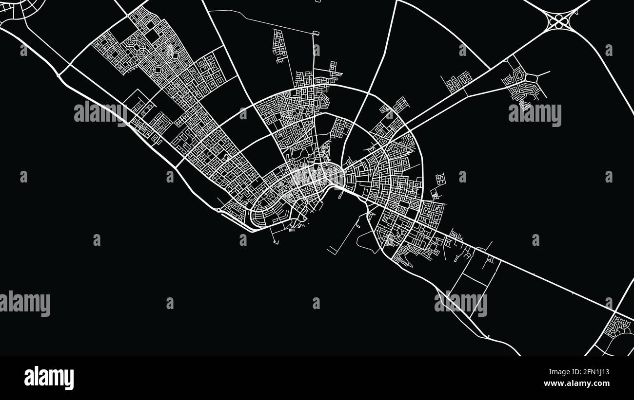Urban vector city map of Yanbu, Saudi Arabia, Middle East Stock Vector ...