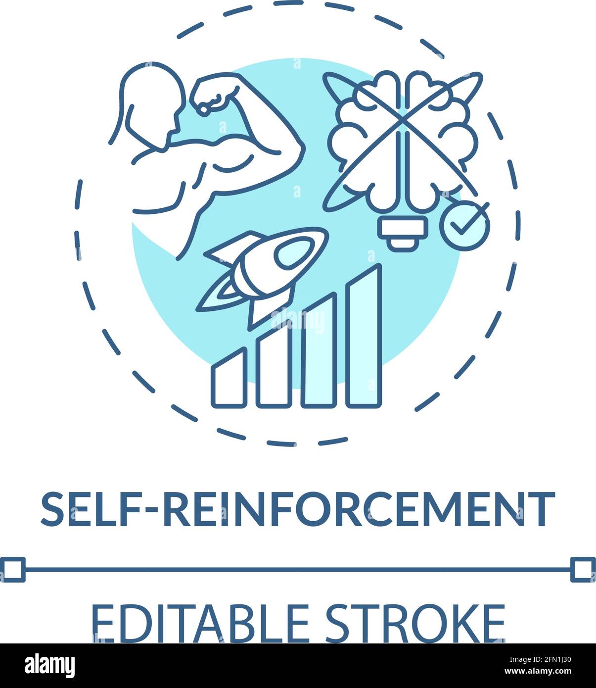 Self reinforcement blue concept icon Stock Vector Image & Art - Alamy