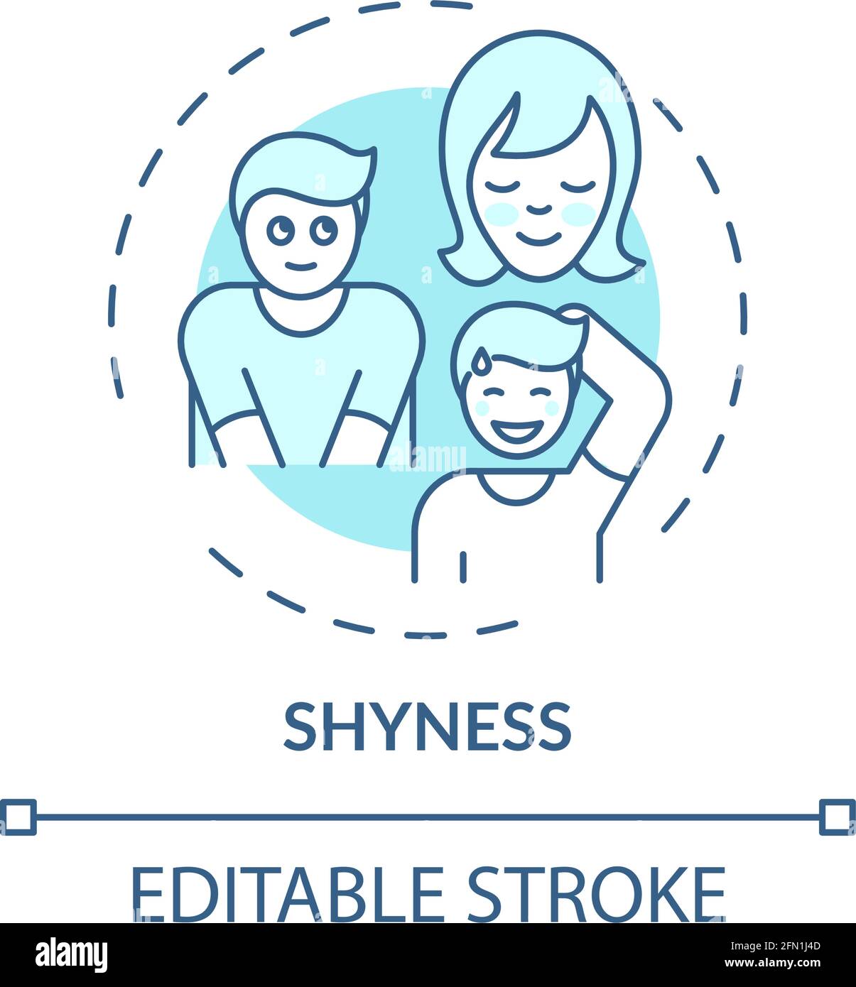 Shyness blue concept icon Stock Vector Image & Art - Alamy