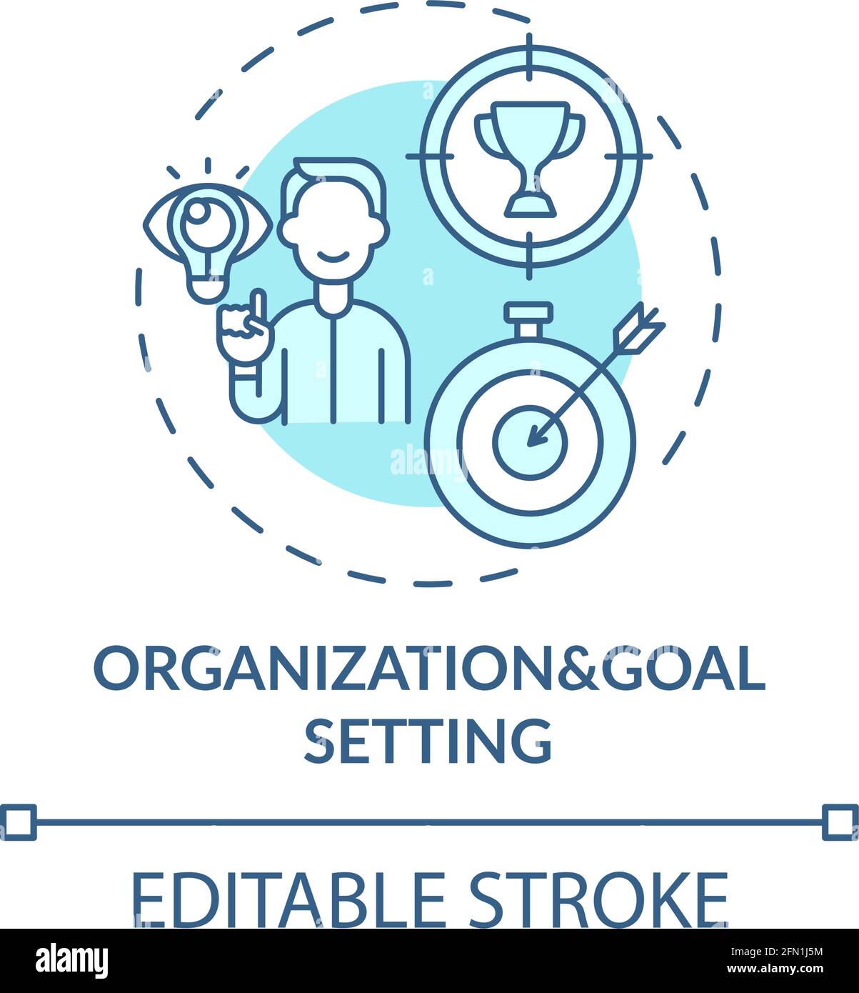 Organization and goal setting blue concept icon Stock Vector Image ...