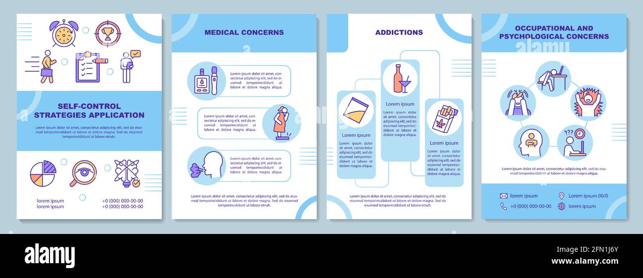 Self control strategies application brochure template Stock Vector ...