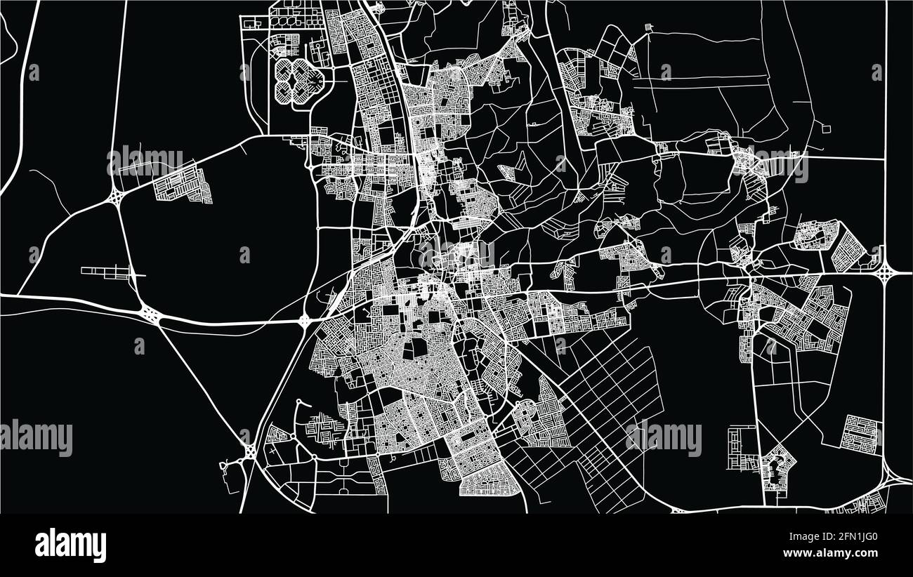 Urban vector city map of Al Hofuf, Saudi Arabia, Middle East Stock ...