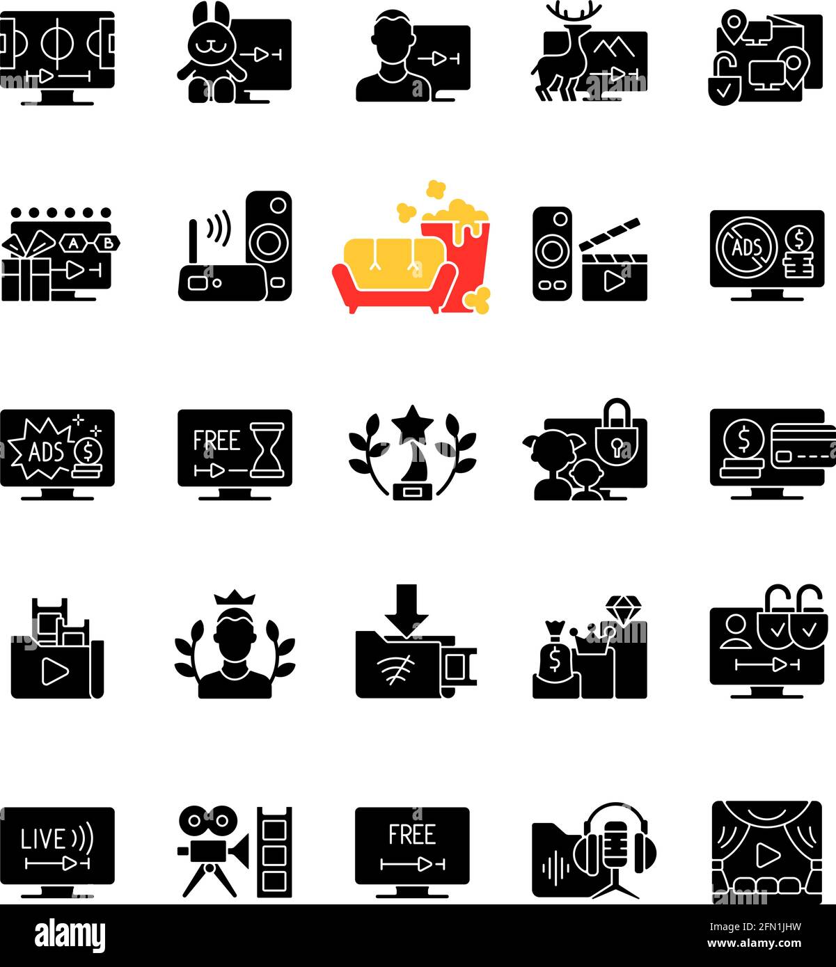 Streaming services on remote Stock Vector Images - Alamy