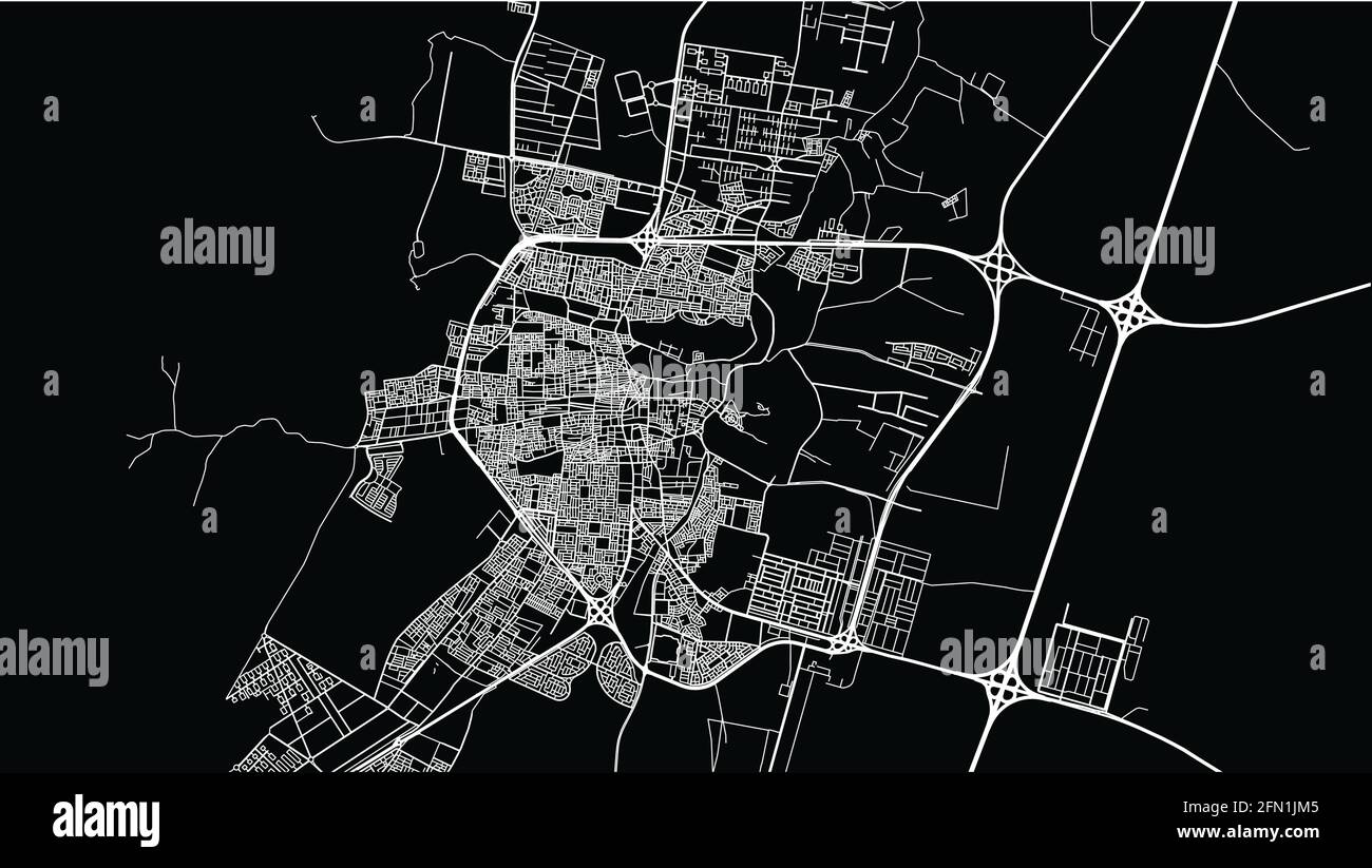 Urban vector city map of Ha'il, Saudi Arabia, Middle East Stock Vector ...