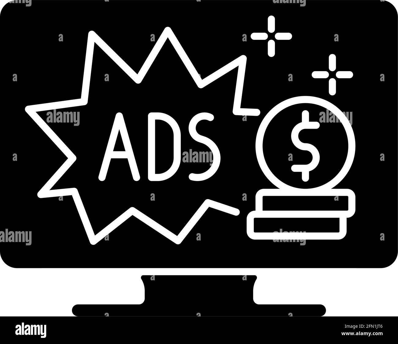 Ad-supported subscription plan black glyph icon Stock Vector Image ...