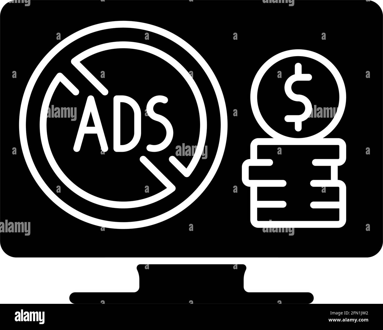 Ad-free subscription plan black glyph icon Stock Vector Image & Art - Alamy