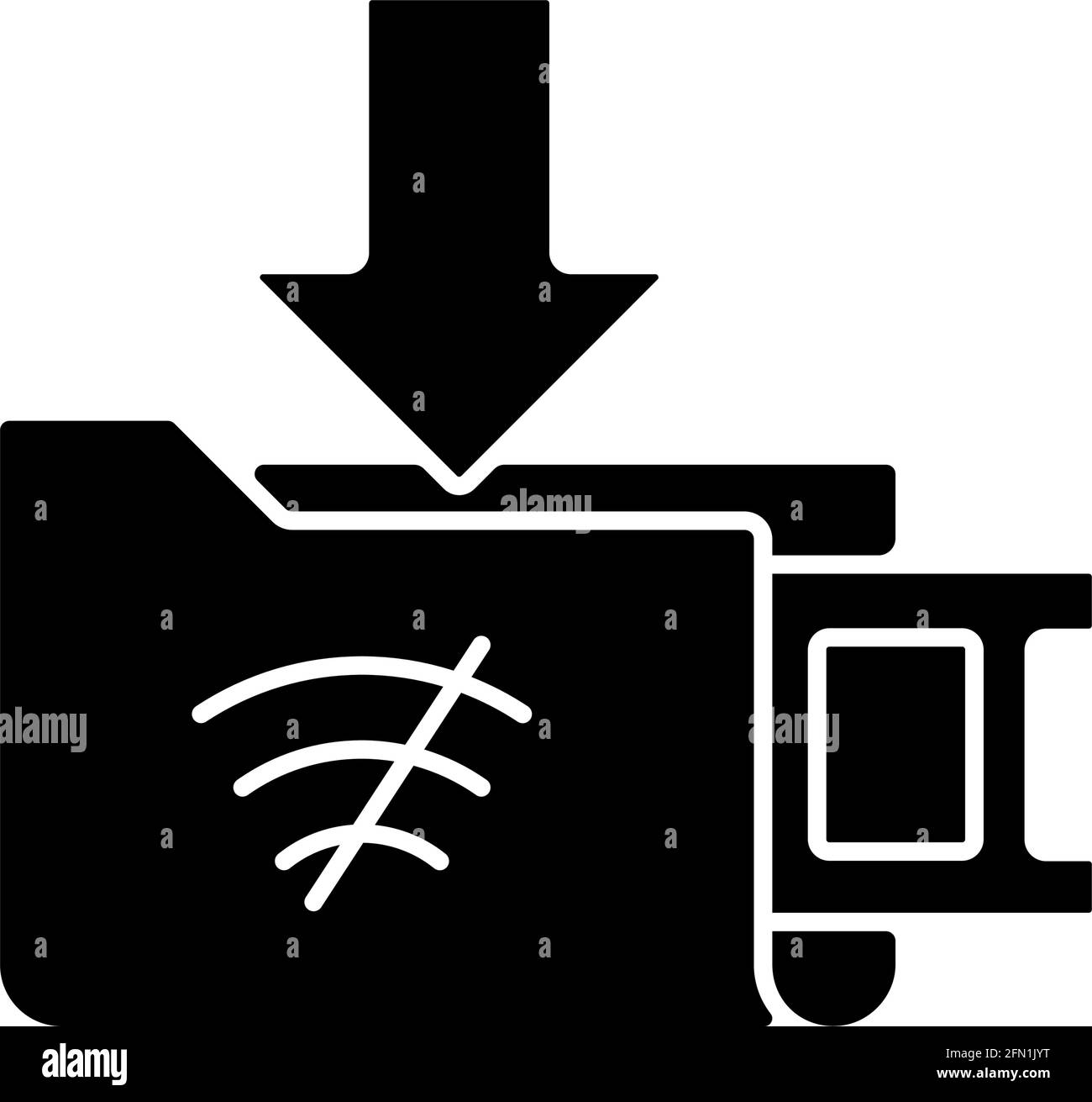 Offline downloads black glyph icon Stock Vector Image & Art - Alamy