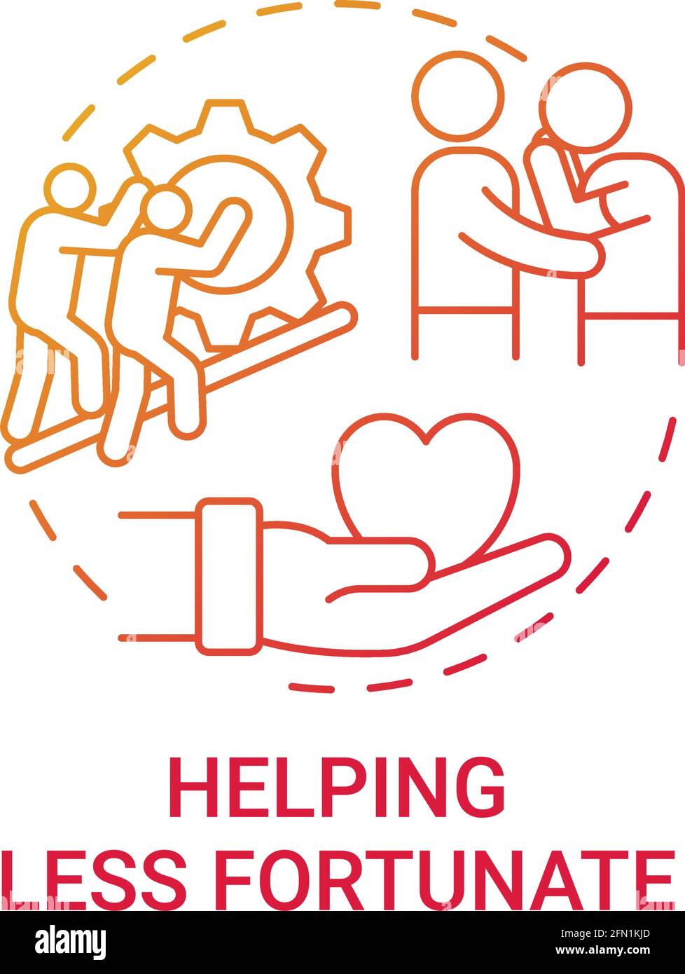 Helping less fortunate concept icon Stock Vector Image & Art - Alamy
