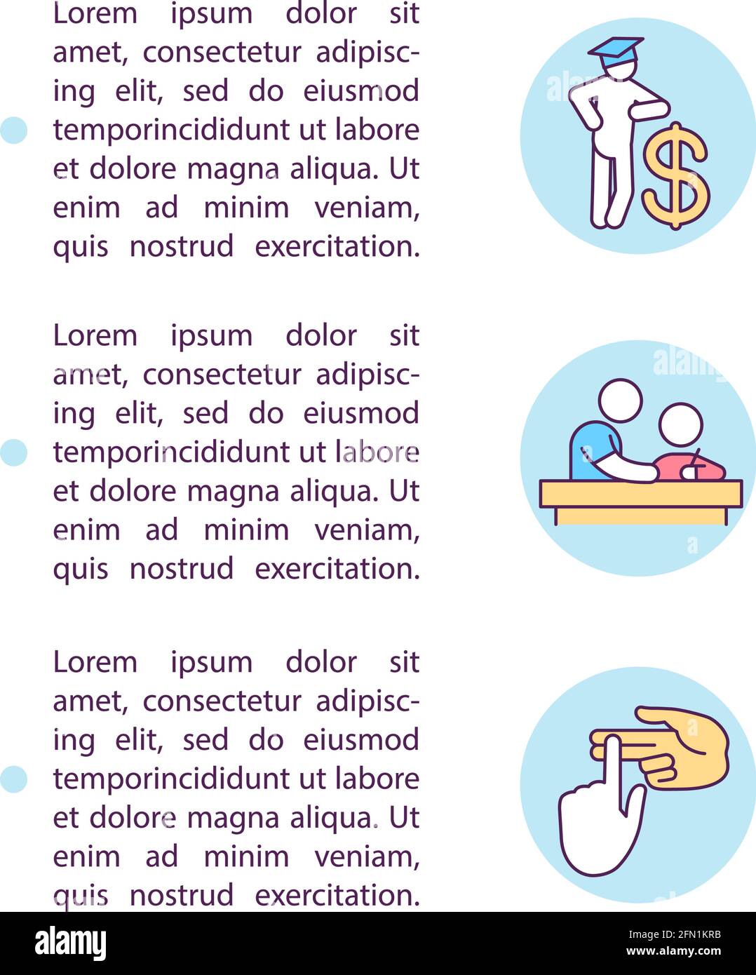 Educational support costs concept line icons with text Stock Vector ...