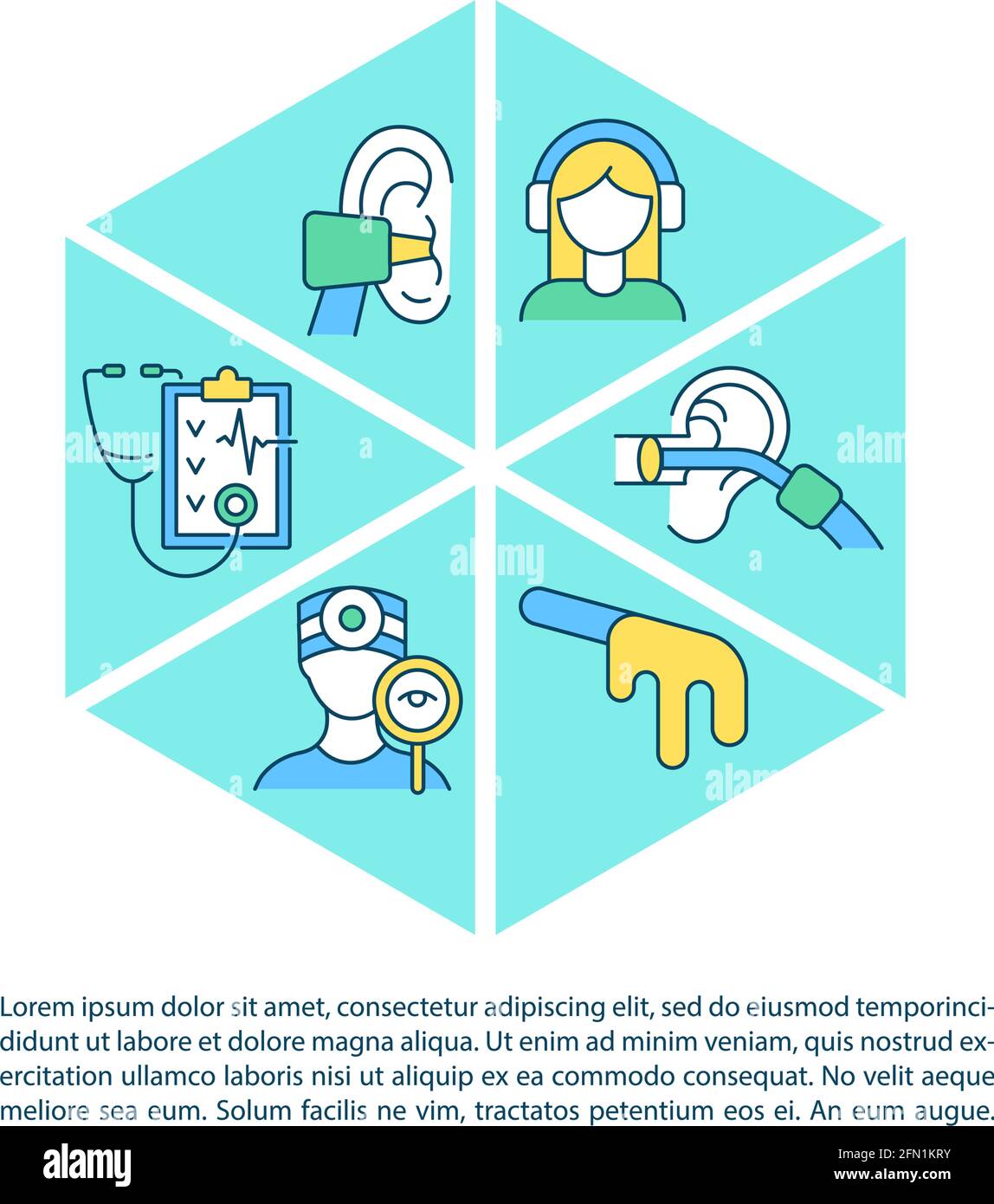 Clinical ear examination concept line icons with text Stock Vector ...
