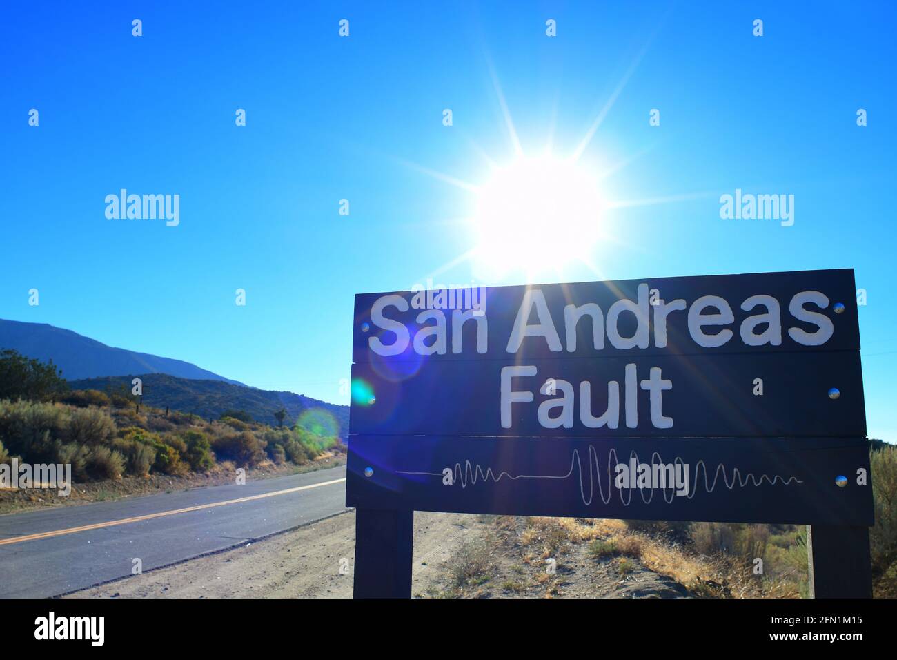 San Andreas Fault Sign Stock Photo - Alamy