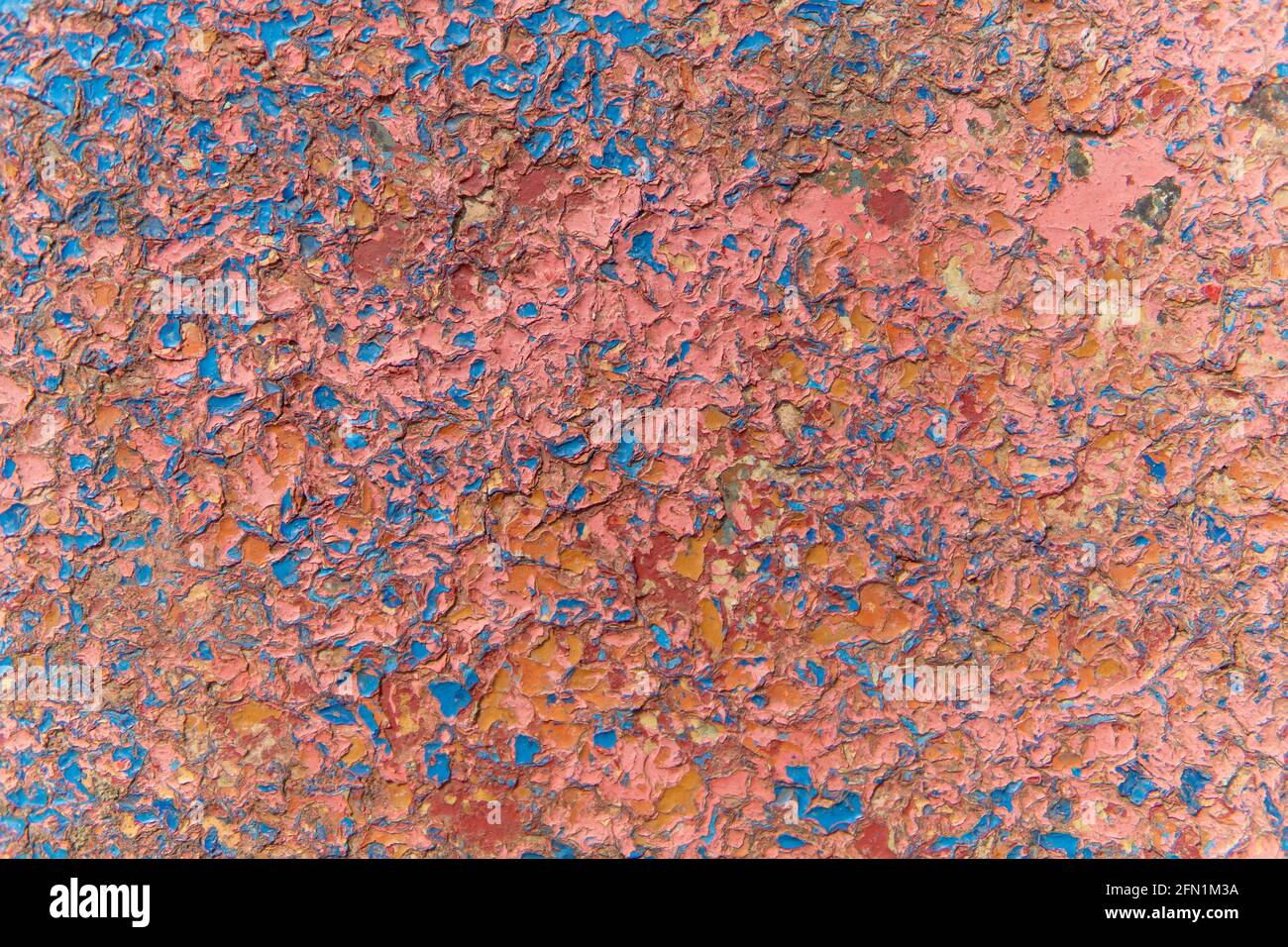 Peeling old paint on the wall. Concrete wall. Weathered rough painted ...