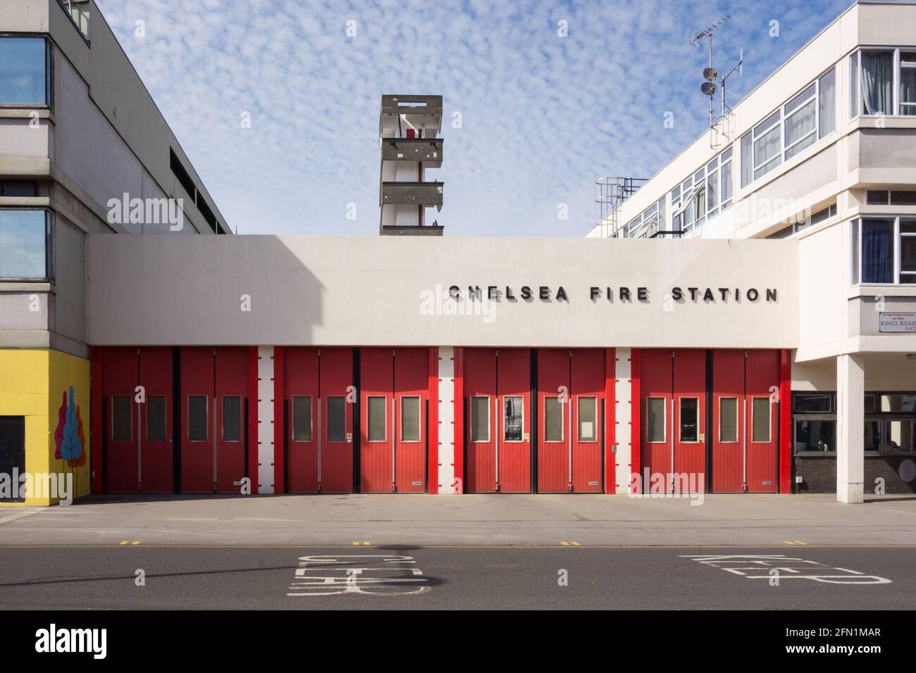The exterior of Chelsea Fire Station, King's Road, London, SW3, England ...