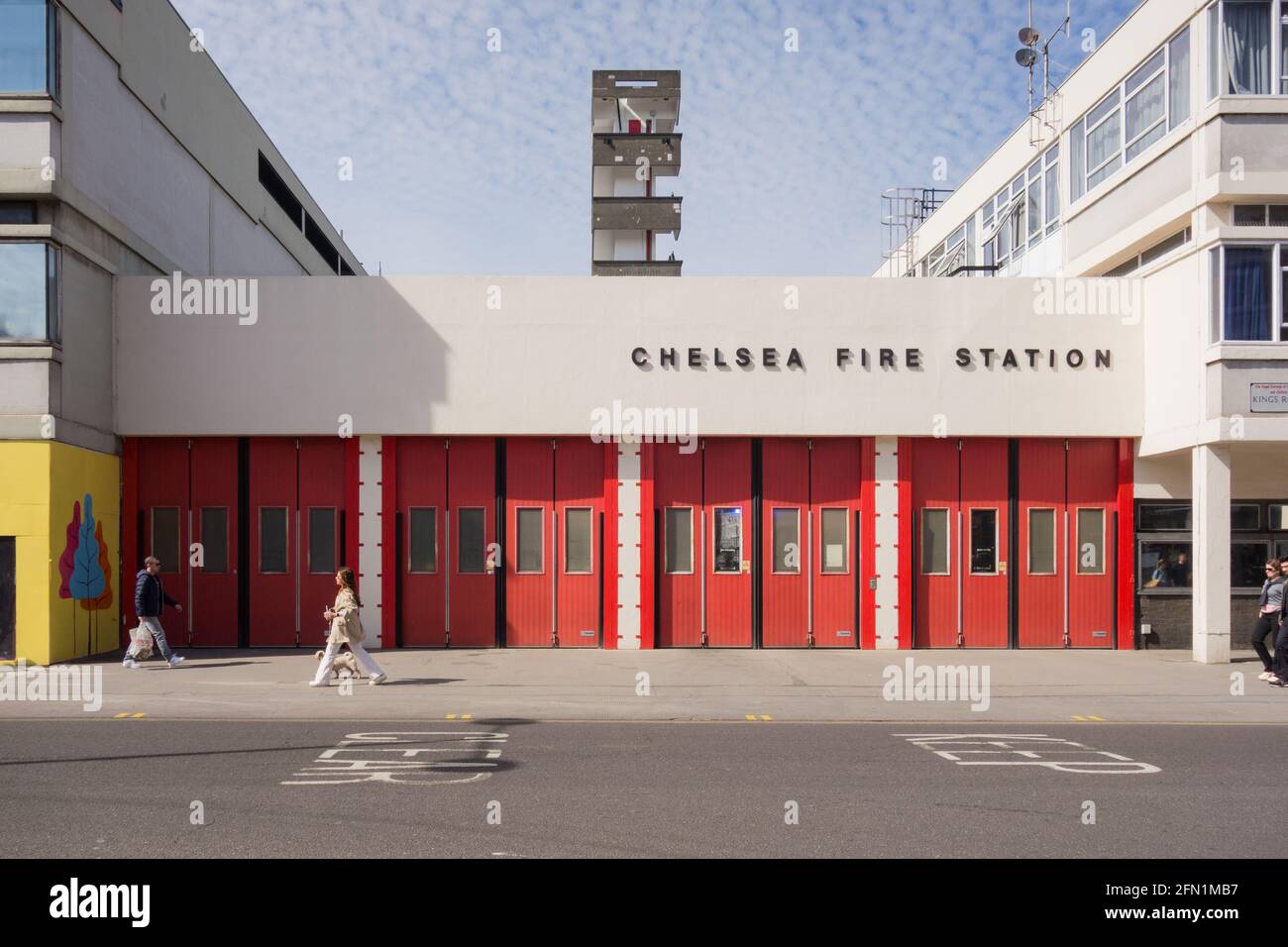 The exterior of Chelsea Fire Station, King's Road, London, SW3, England ...
