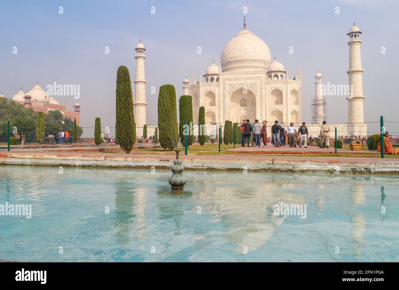 AGRA, INDIA - Nov 25, 2015: Taj Mahal is an ivory-white marble ...