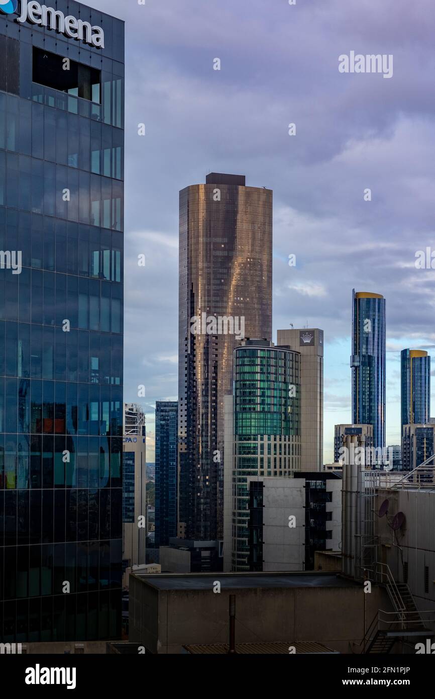 MELBOURNE, AUSTRALIA - May 08, 2021: some new building in Melbourne ...