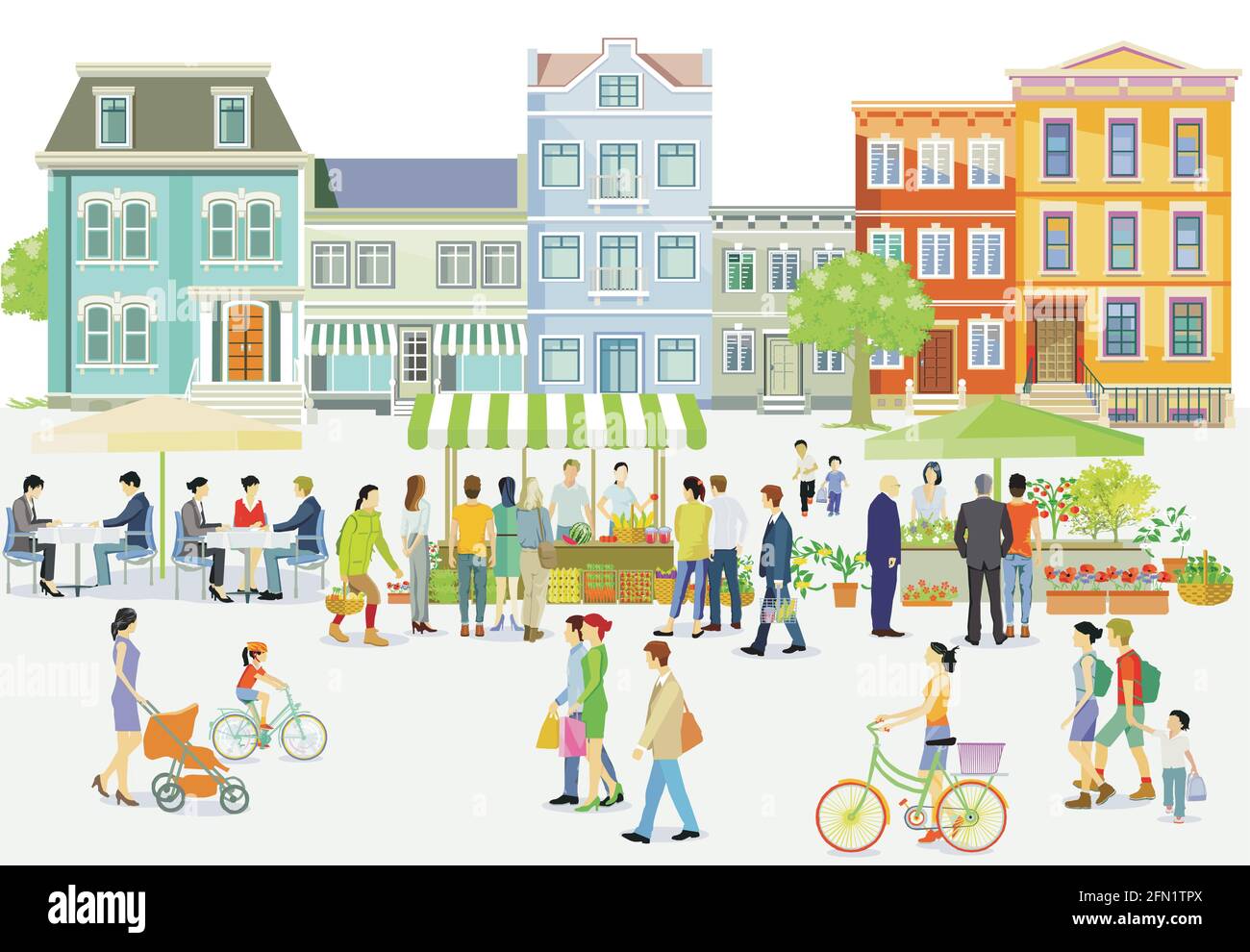 Shopping street style Cut Out Stock Images & Pictures - Alamy