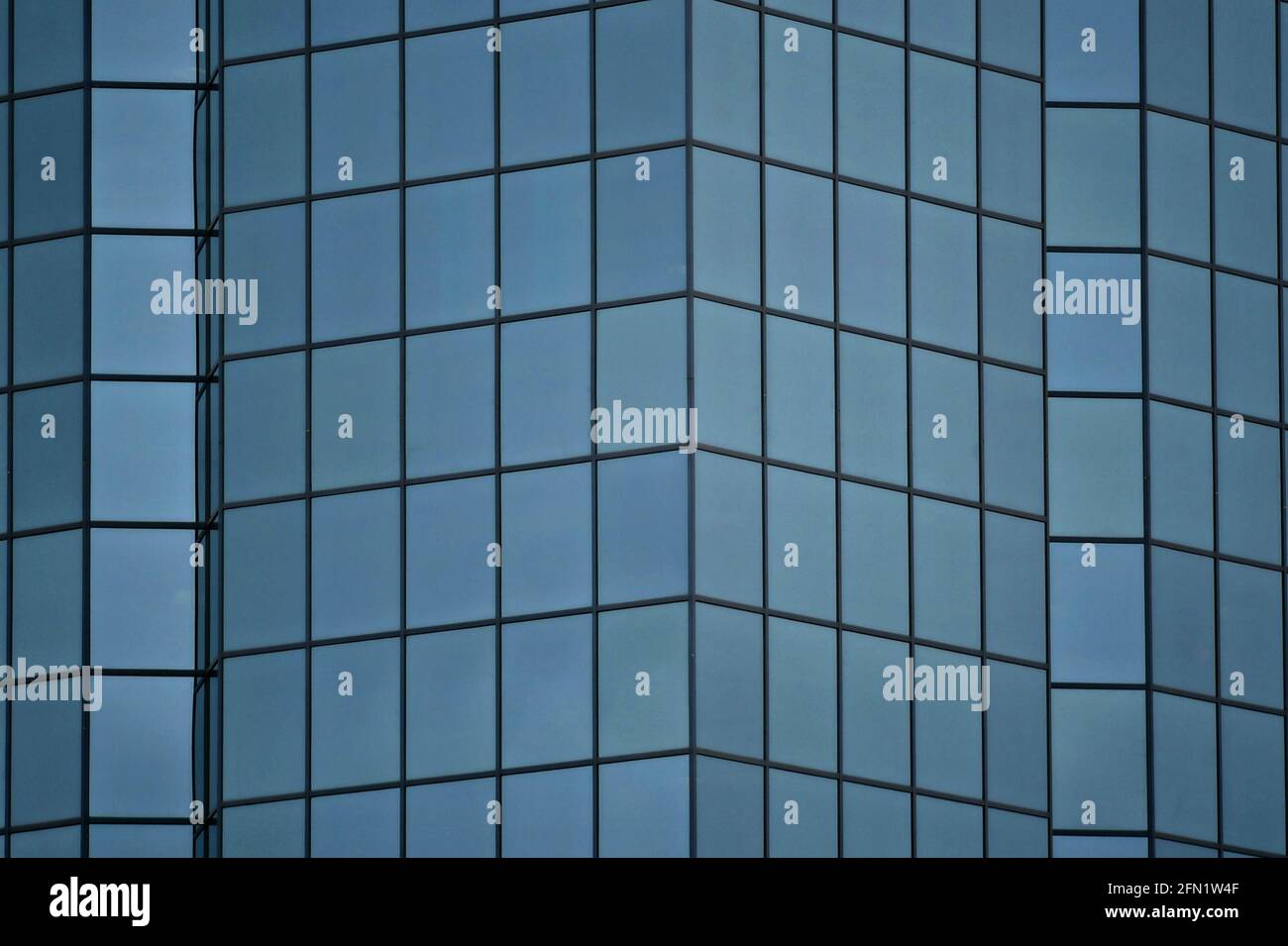 Corporate offices high-rise building glass facade in downtown San Diego ...