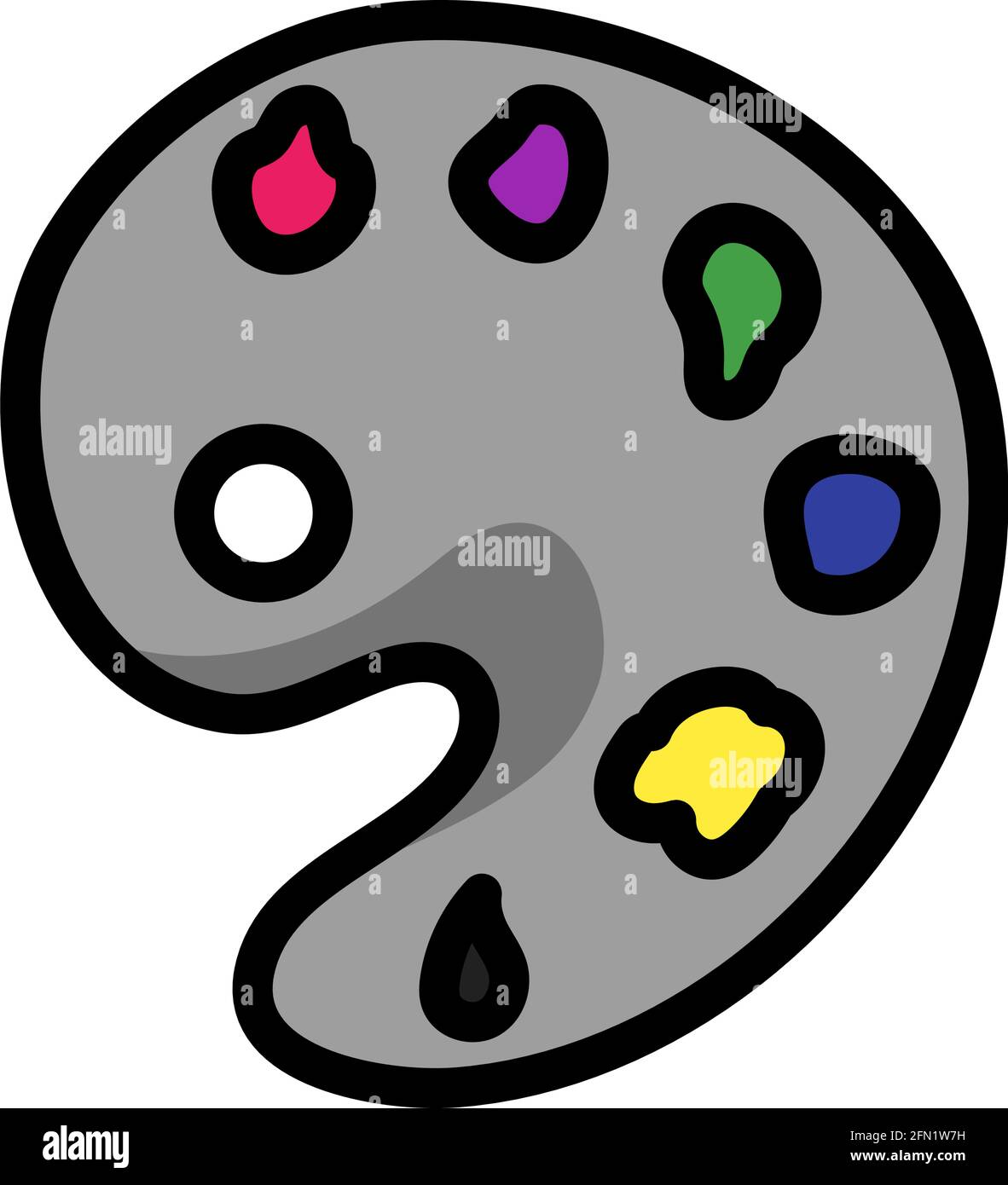 Palette Icon Editable Bold Outline With Color Fill Design Vector Illustration Stock Vector