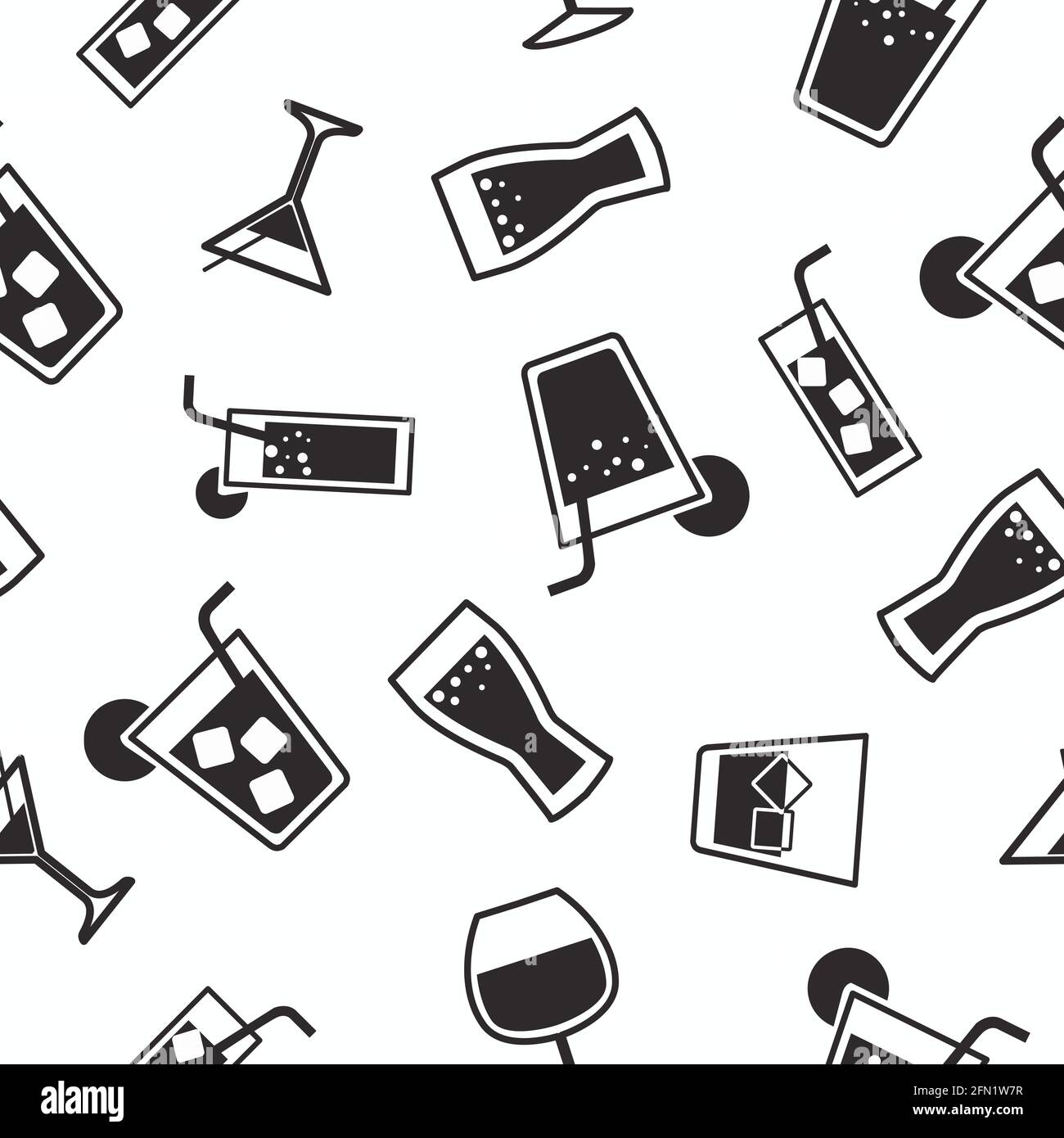 Drink Pattern. Vector seamless pattern o background with drinks Stock ...