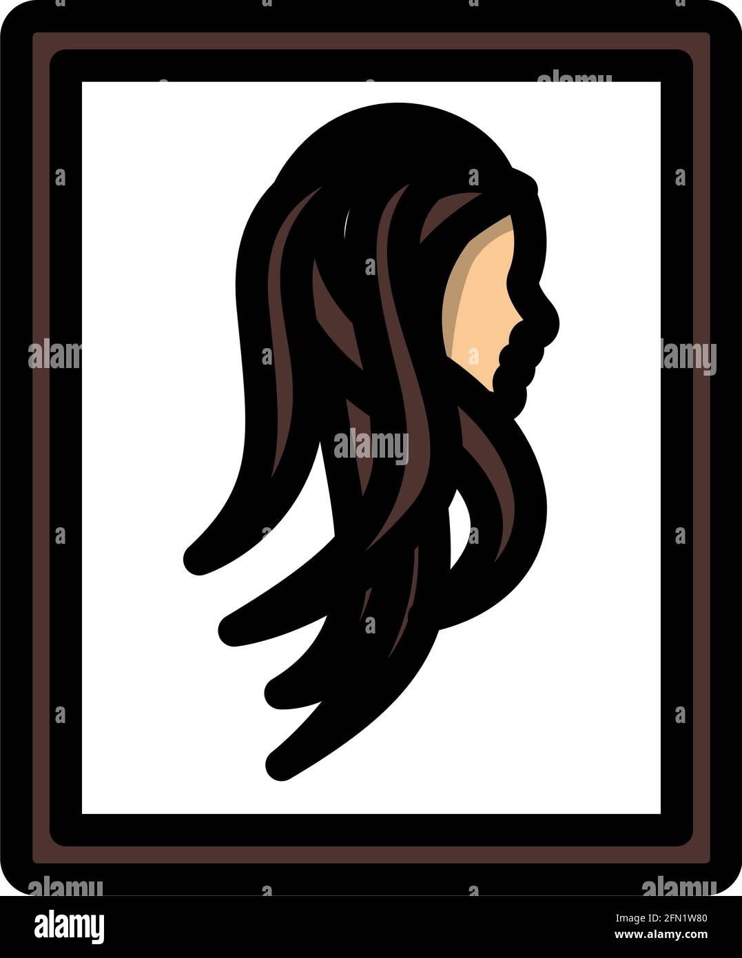 Portrait Art Icon. Editable Bold Outline With Color Fill Design. Vector ...