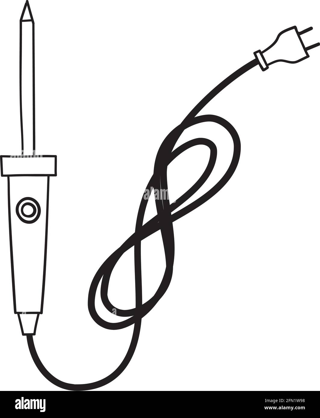 Soldering Iron Icon. Hand Drawn Sketch Design. Vector Illustration ...