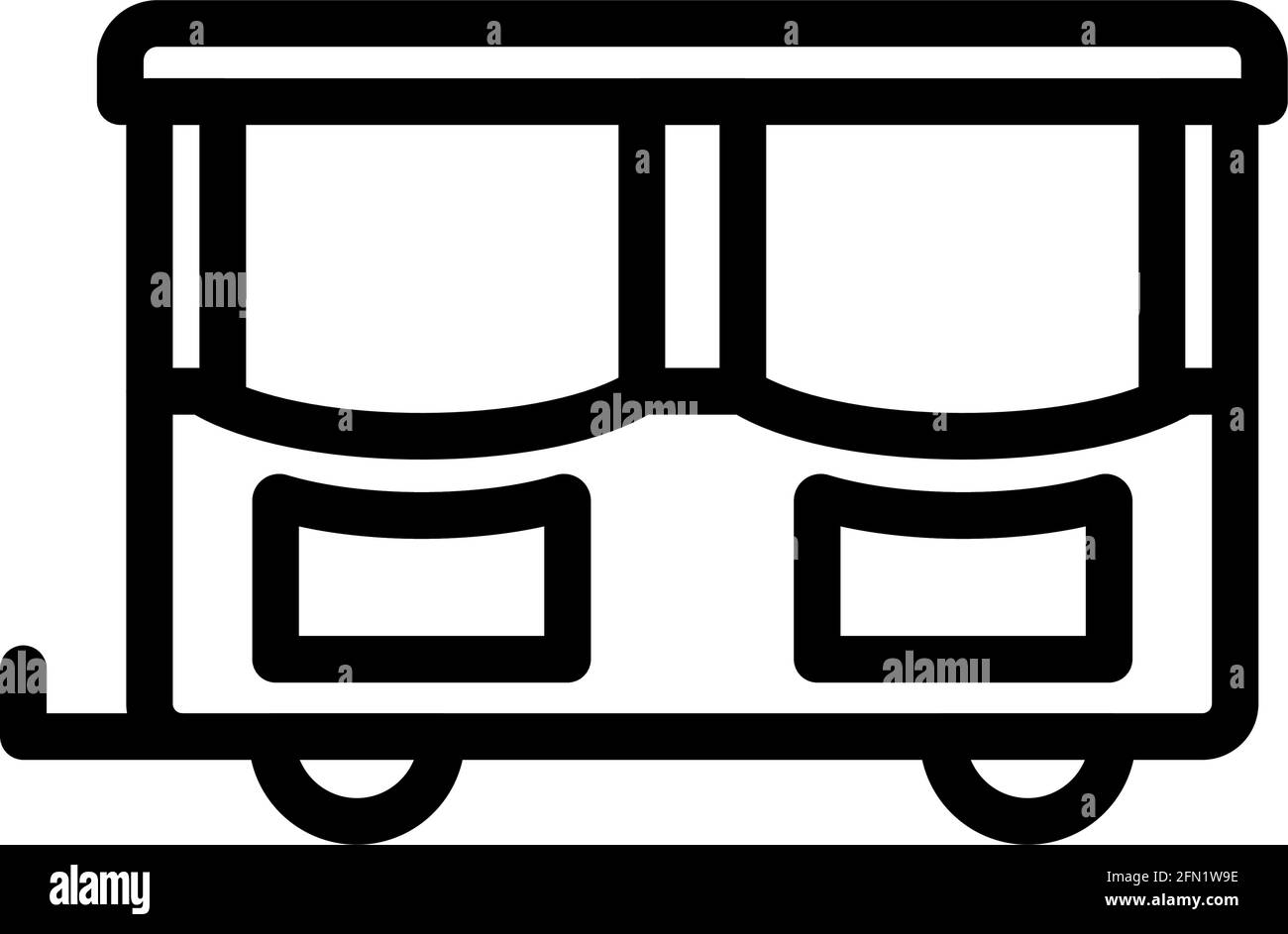 Wagon Of Children Train Icon. Editable Bold Outline Design. Vector ...