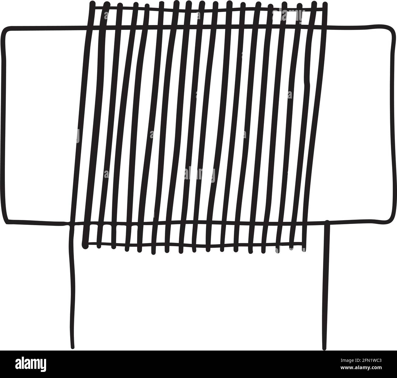 Inductor Coil Icon. Hand Drawn Sketch Design. Vector Illustration Stock ...