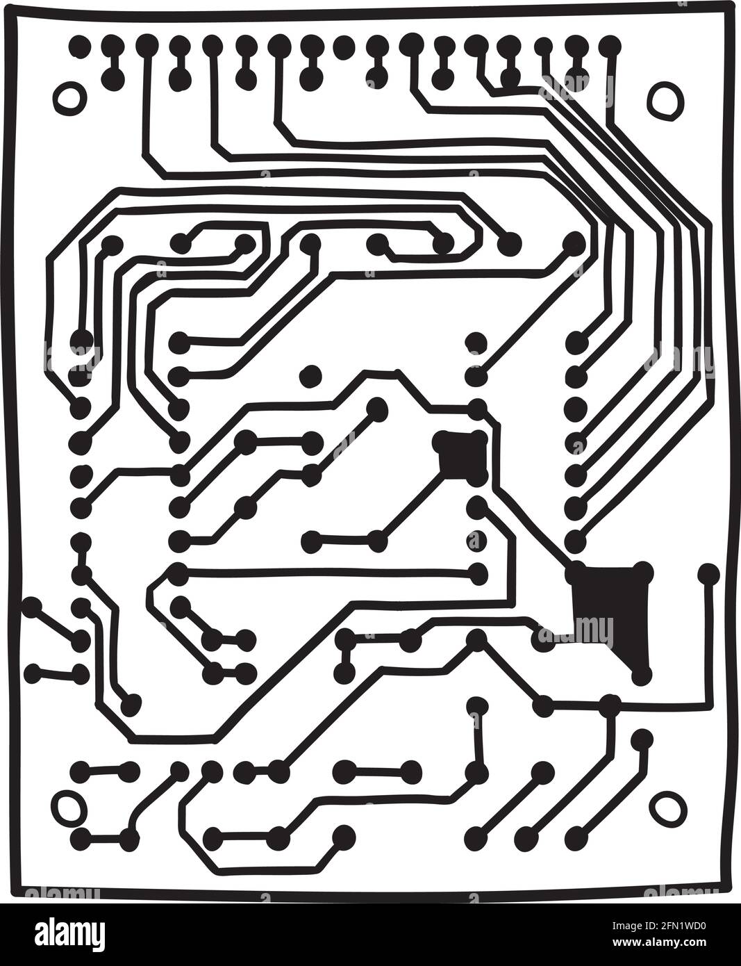 Circuit Icon. Hand Drawn Sketch Design. Vector Illustration Stock ...