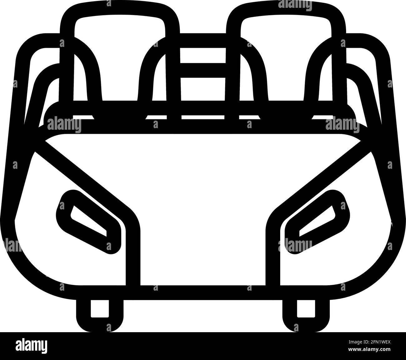 Roller Coaster Cart Icon. Editable Bold Outline Design. Vector ...