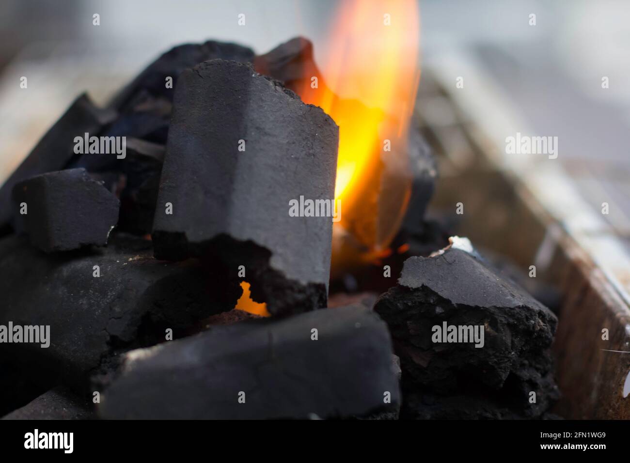Burning coal and fire Stock Photo - Alamy
